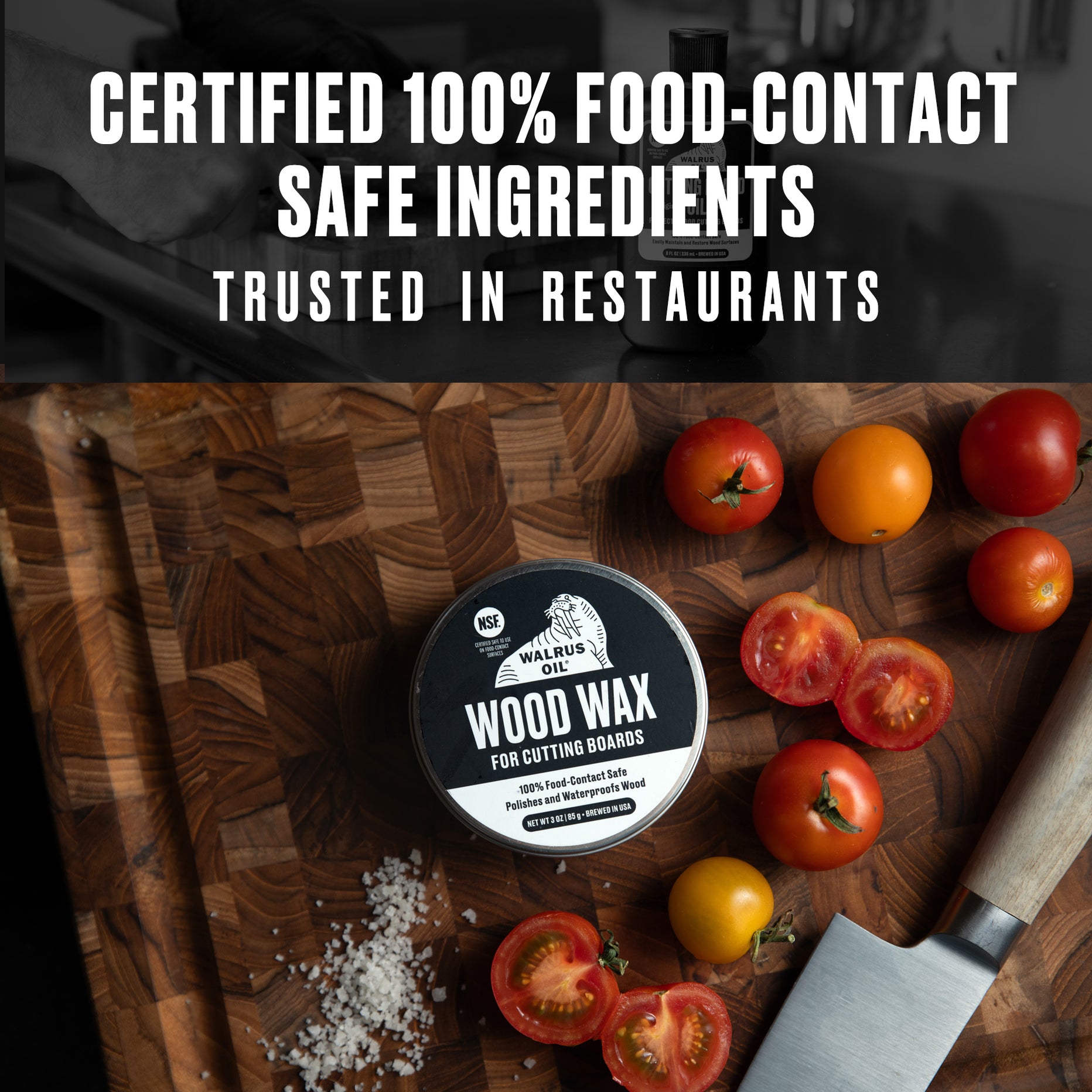 Wood Wax for Cutting Boards - All Natural, Food-Contact Safe– Walrus Oil