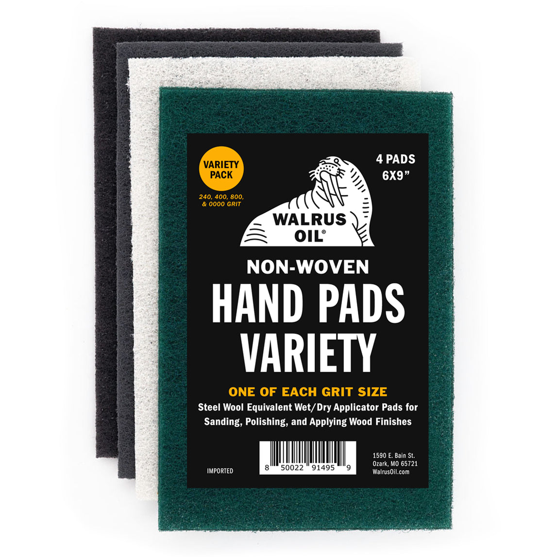 Non-Woven Hand Pads, Variety Pack– Walrus Oil
